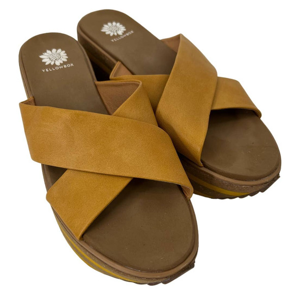 Yellow Box | Shoes | Yellow Box Akeko Platform Sandal Cork Wedge Size ...
